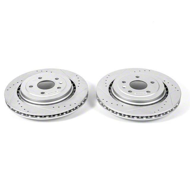 PowerStop Corvette Evolution Cross-Drilled and Slotted Rotors; Rear ...
