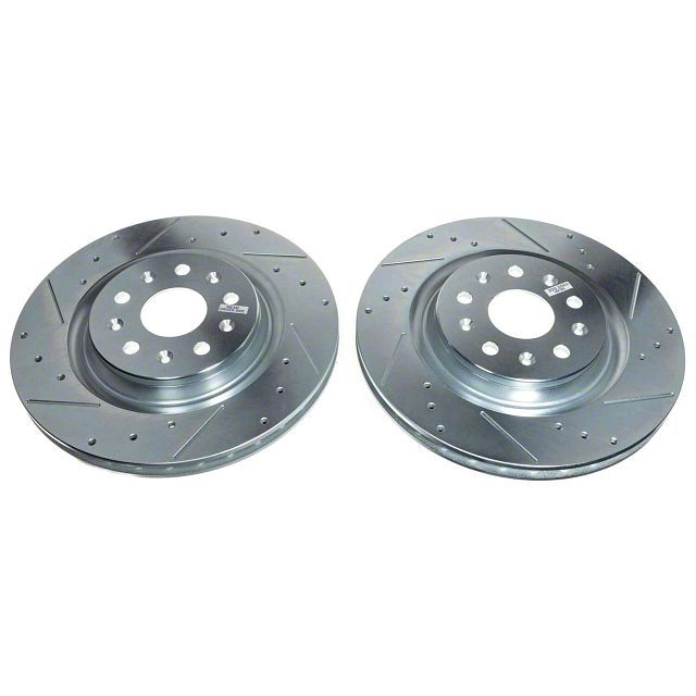 PowerStop Corvette Evolution Cross-Drilled and Slotted Rotors; Rear ...