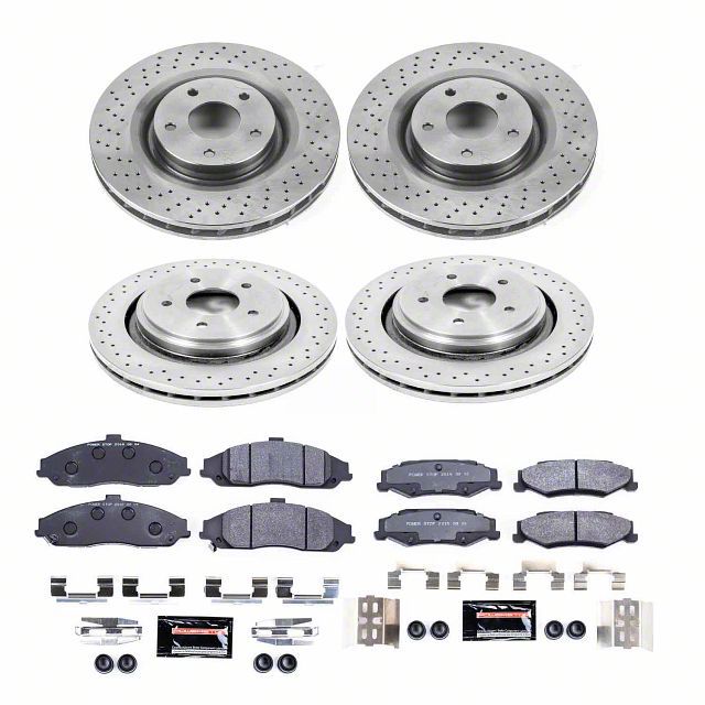 PowerStop Corvette Track Day Brake Rotor and Pad Kit; Front and Rear ...