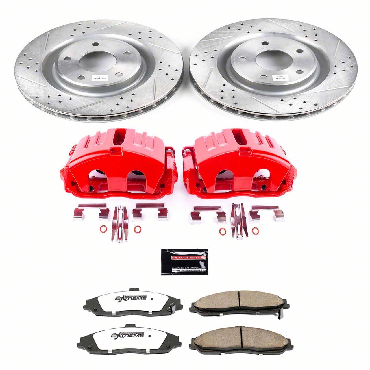 PowerStop Corvette Z26 Street Warrior Brake Rotor, Pad and Caliper Kit ...