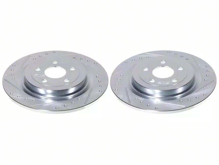 PowerStop Mach-E Evolution Cross-Drilled and Slotted Rotors; Rear Pair ...