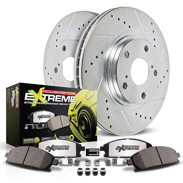 PowerStop Mach-E Z26 Street Warrior Brake Rotor and Pad Kit; Front and ...