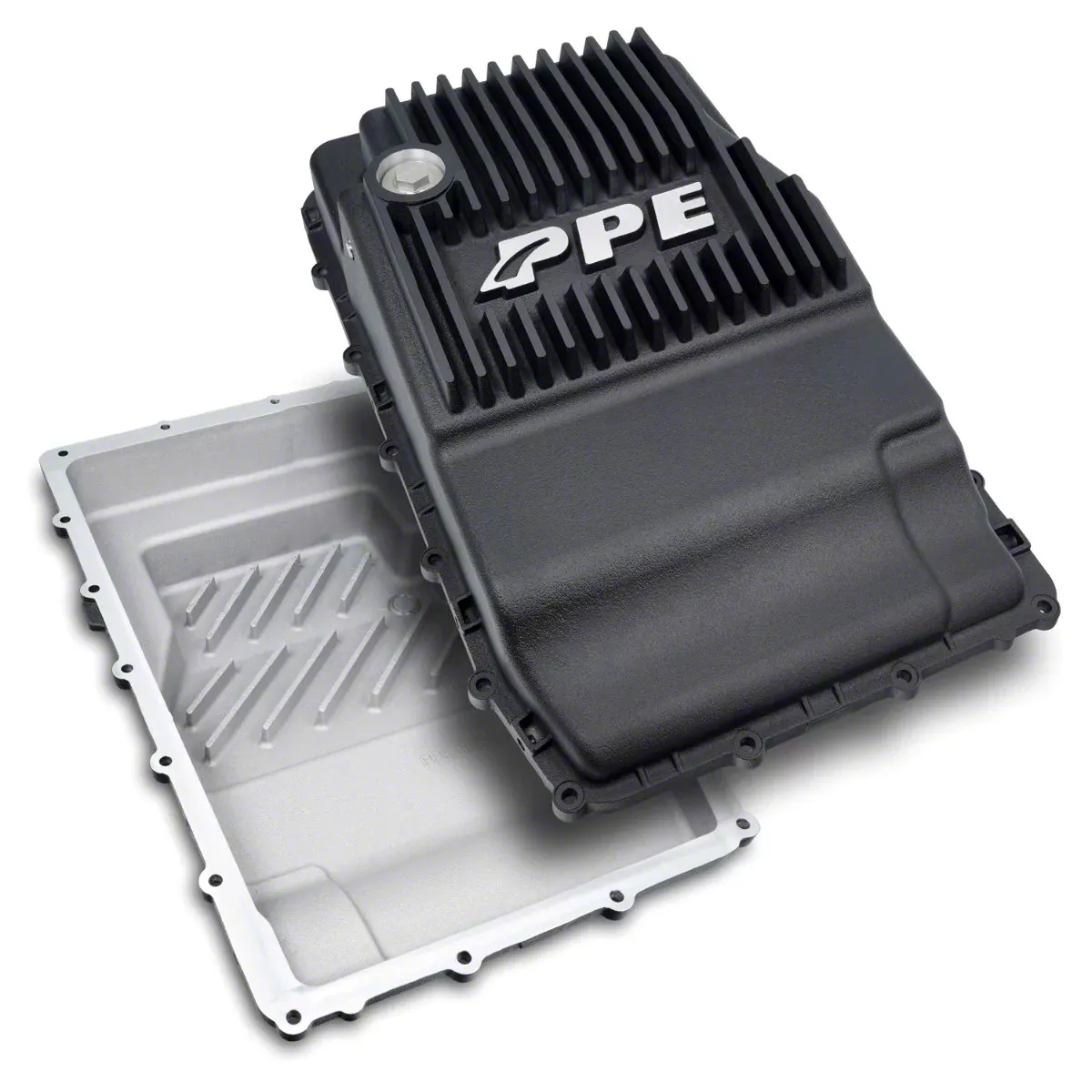 PPE Mustang Heavy-Duty Cast Aluminum Deep Transmission Pan; Black ...