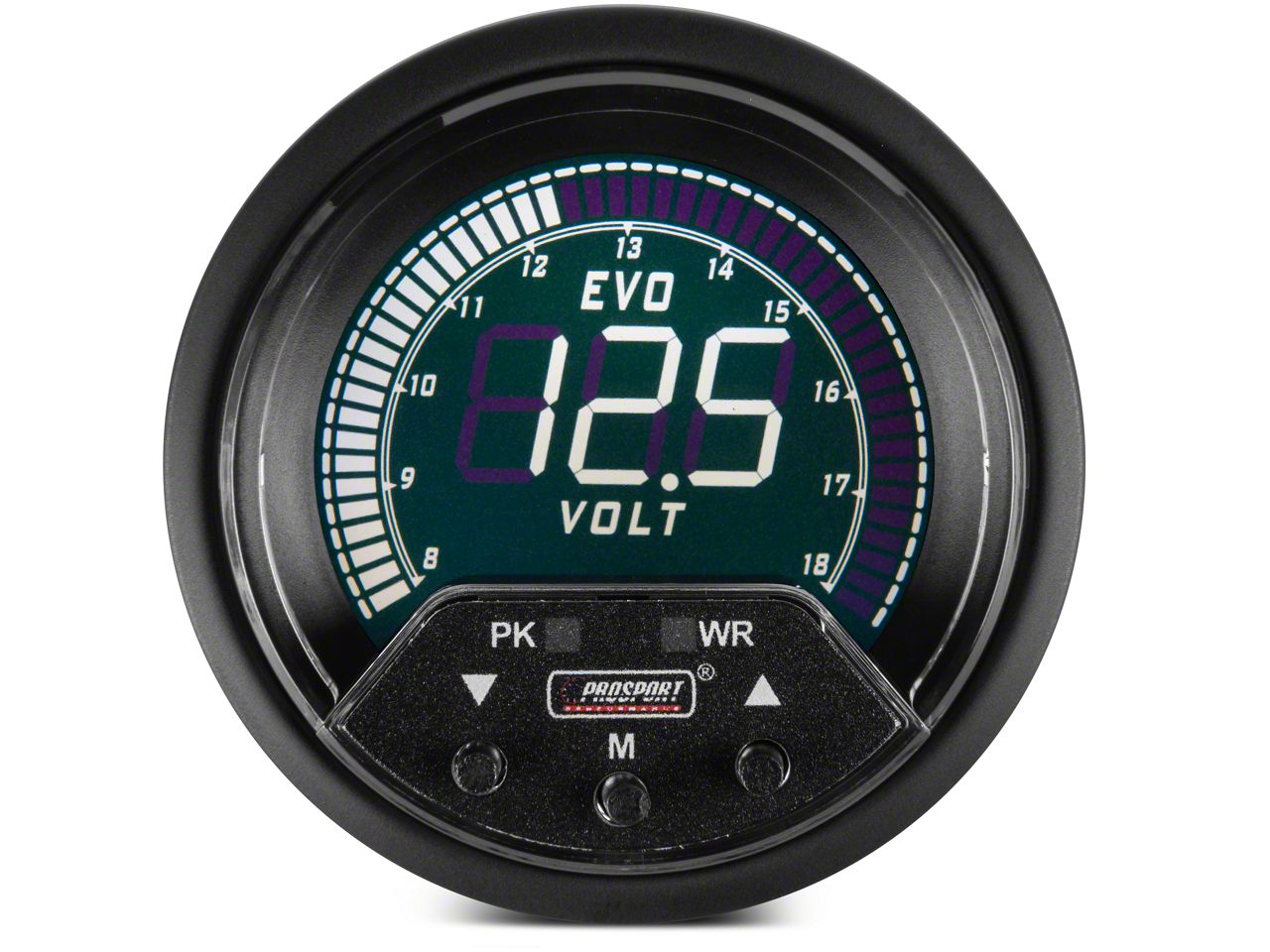Prosport Charger 60mm Premium EVO Series Volt Gauge; Quad Color ...