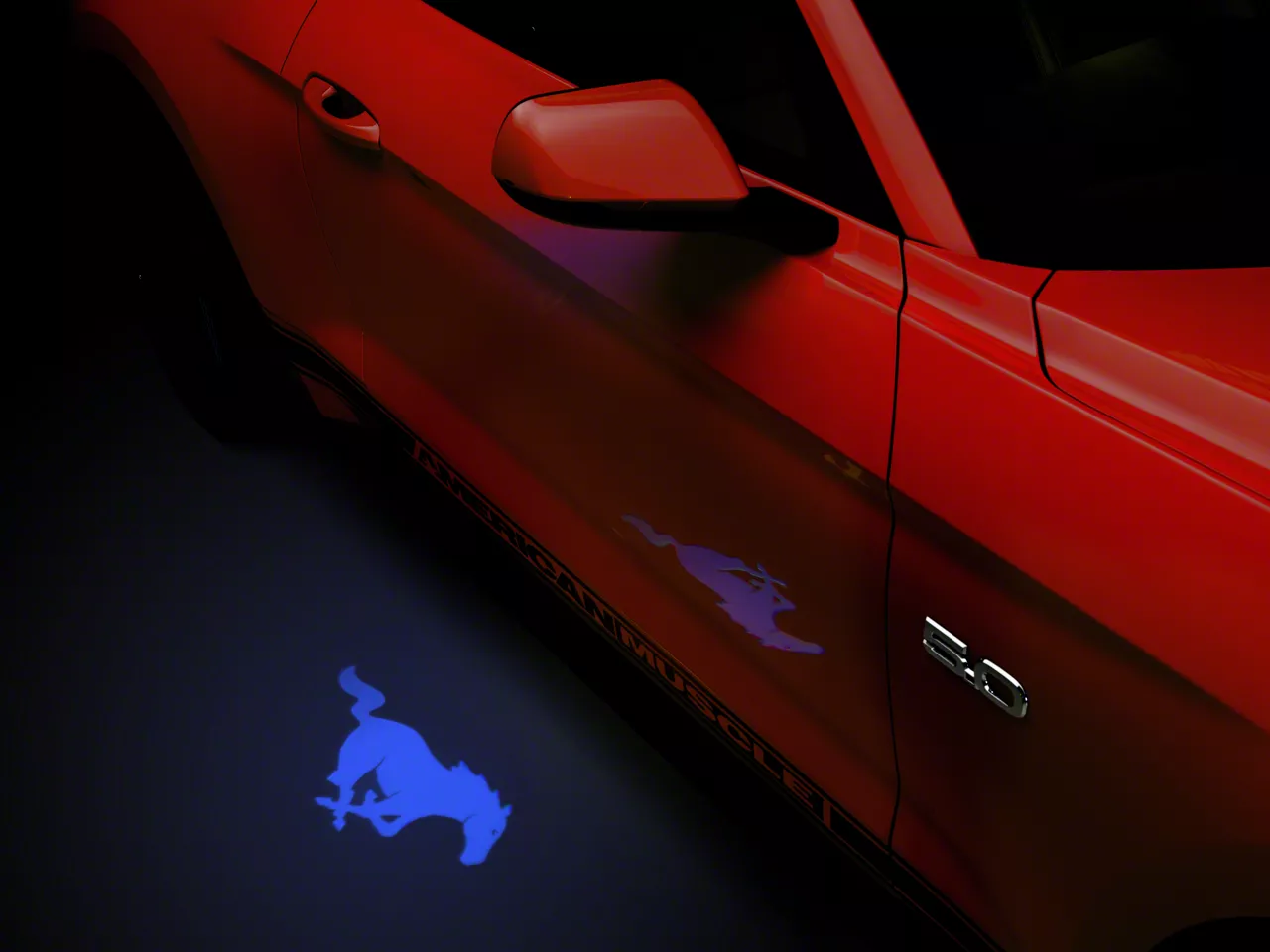 SEC10 Mustang Side View Mirror Puddle Lamp Lens Tint; Blue 387115 (13 ...