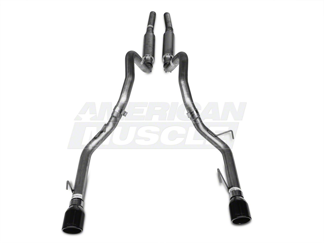 Pypes Mustang Mid-Muffler Cat-Back Exhaust System with Black Tips ...