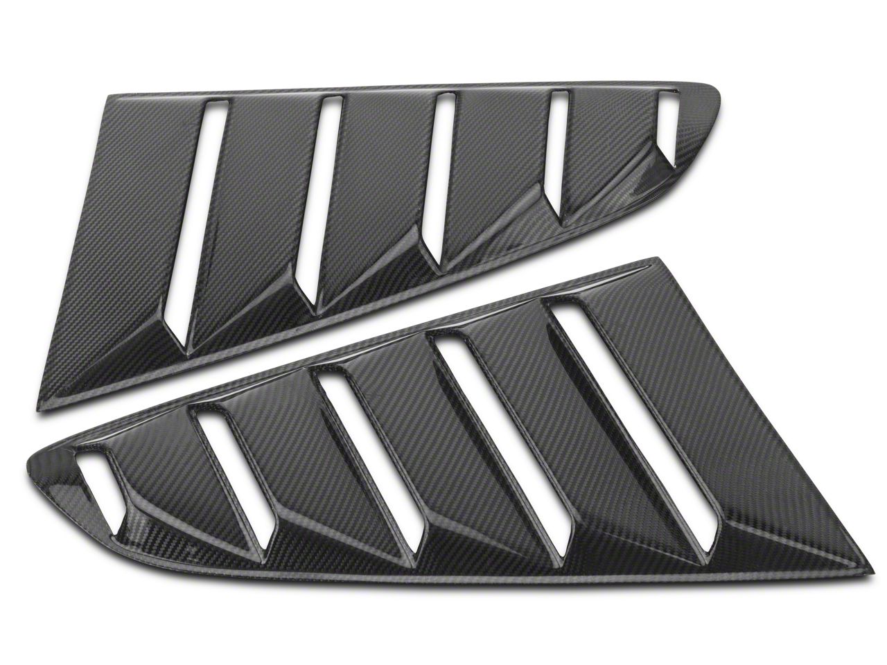 MMD Mustang Quarter Window Louvers; Carbon Fiber 402236 (15-23 Mustang ...