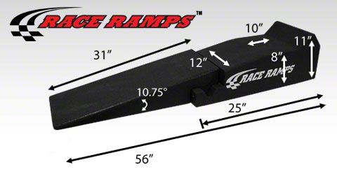 Race Ramps Universal AM 2-Piece Ramps; 10.80-Degree Approach Angle; 56 ...