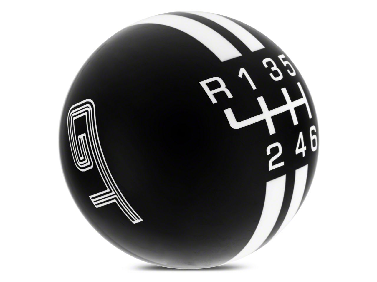Modern Billet Mustang Rally Stripe 6-Speed Shift Knob with GT Logo ...