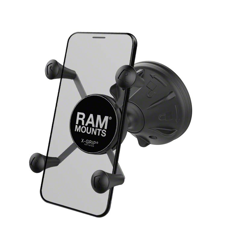 RAM Mounts Mach-E X-Grip Phone Mount with Mighty-Buddy Suction Cup RAP ...