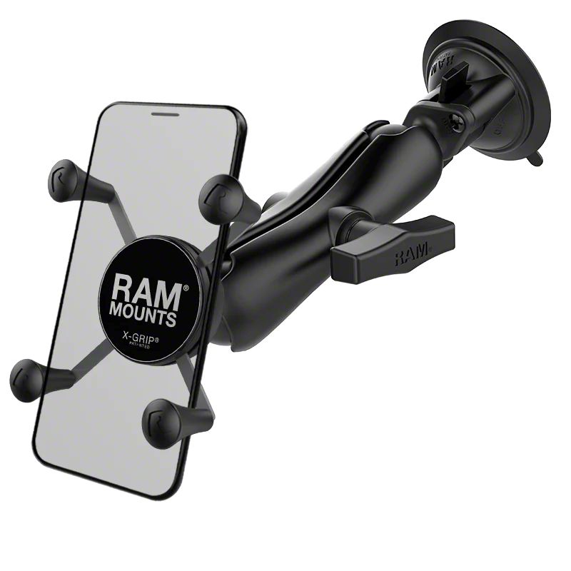 RAM Mounts Mach-E X-Grip Phone Mount with Twist-Lock Suction Cup; C ...