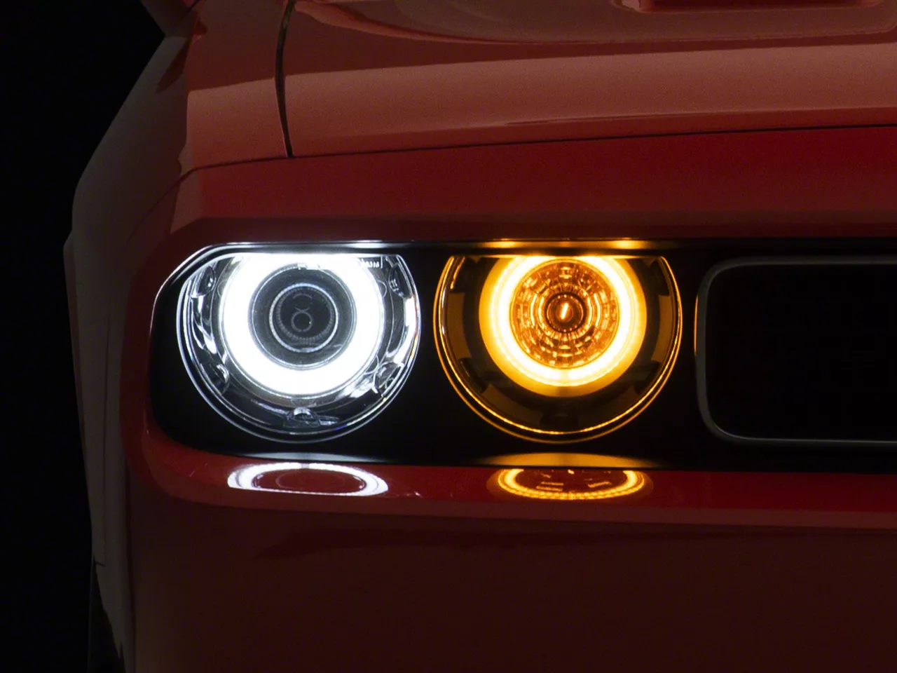 Raxiom Challenger Dual LED Halo Projector Headlights; Black Housing ...