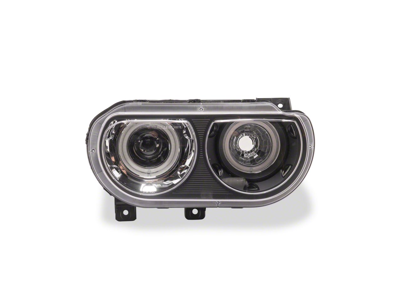 Raxiom Challenger Dual Projector LED Halo Headlights; Black Housing ...