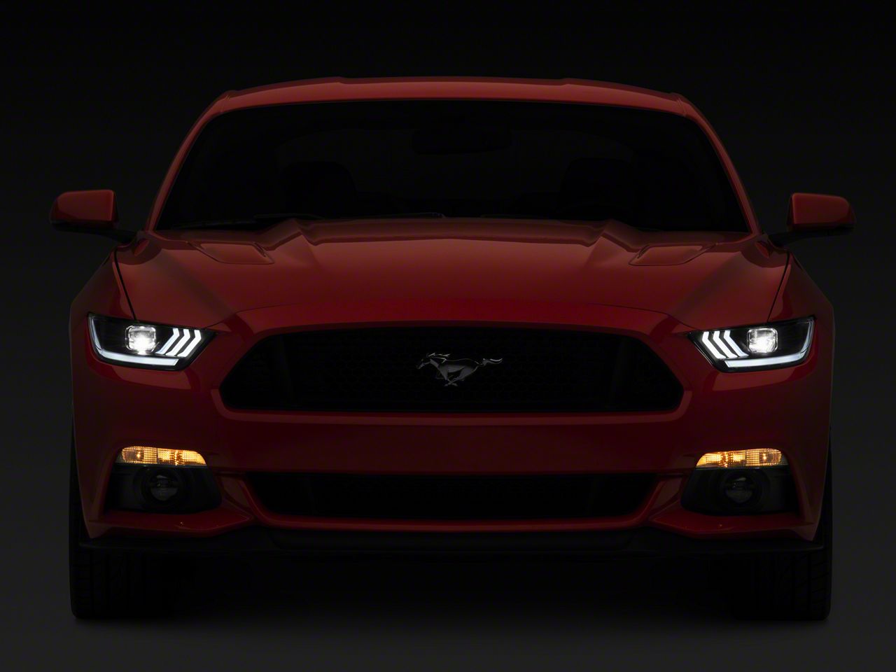 Raxiom Mustang LED Projector Headlights; Black Housing; Clear Lens ...