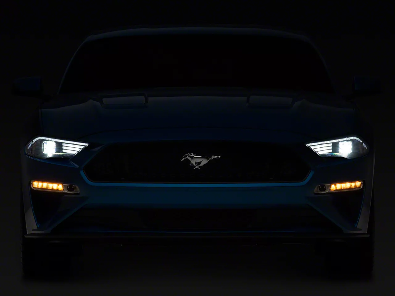 Raxiom Mustang LED Projector Headlights; Black Housing; Clear Lens ...