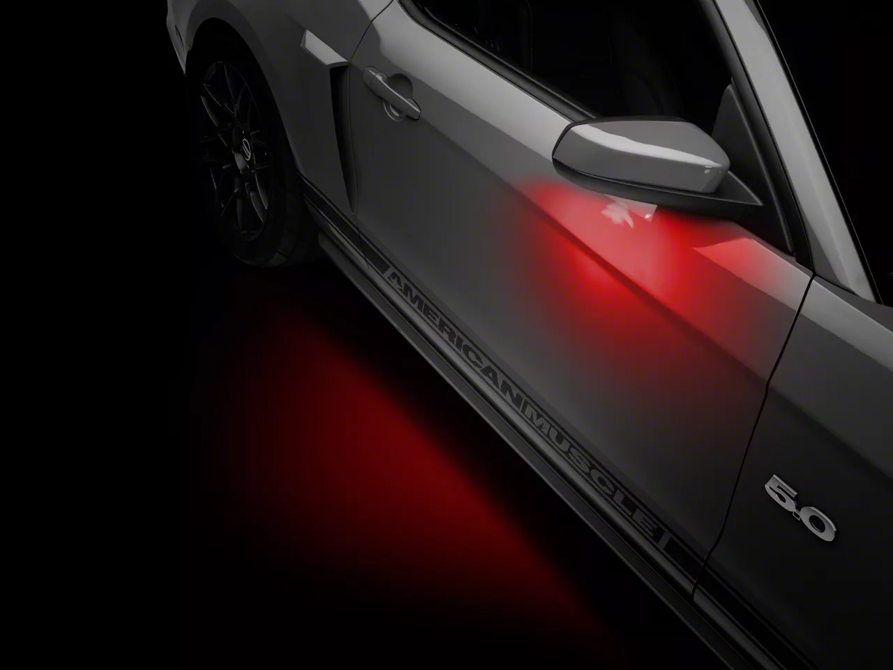 Raxiom Mustang Puddle Lamp Kit; Red 384356 (13-14 Mustang) - Free Shipping