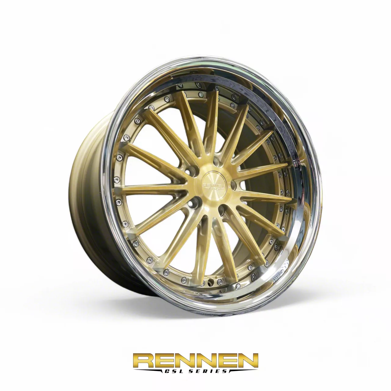 Rennen Mustang CSL-8 Tinted Gold with Removable Chrome Step Lip Wheel ...