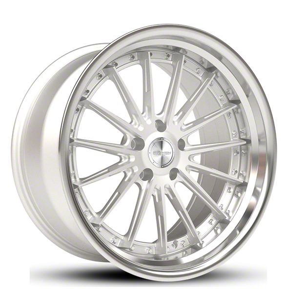 Rennen Camaro CSL-8 Silver Brushed with Chrome Step Lip Wheel; 20x9 ...