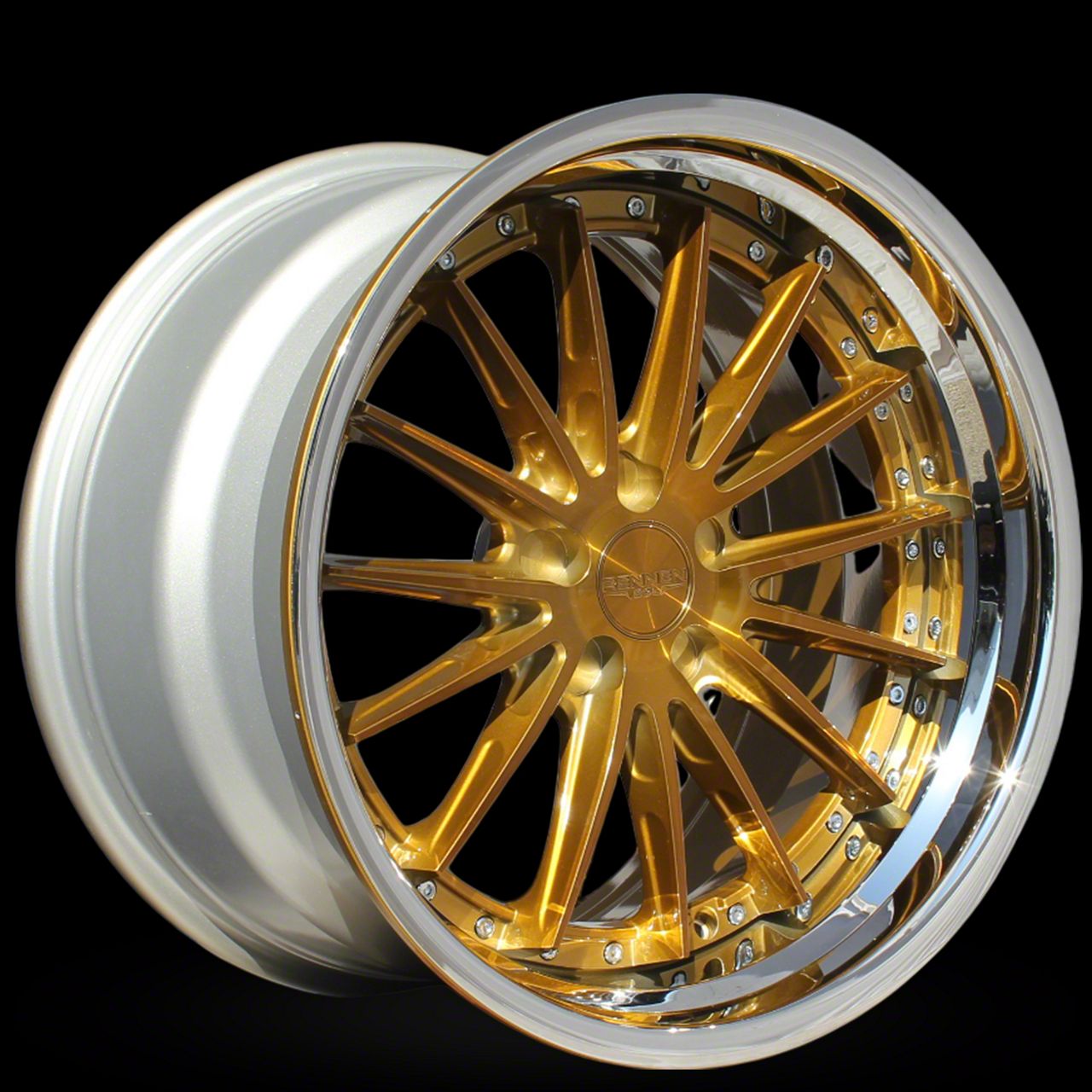 Rennen Challenger CSL-8 Tinted Bronze with Chrome Step Lip Wheel; 20x9 ...