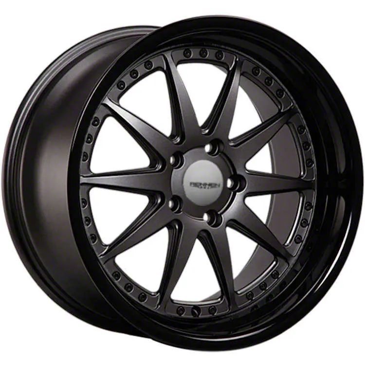 Rennen Charger CSL-1 Matte Gunmetal with Gloss Black Lip Wheel; 20x10 ...