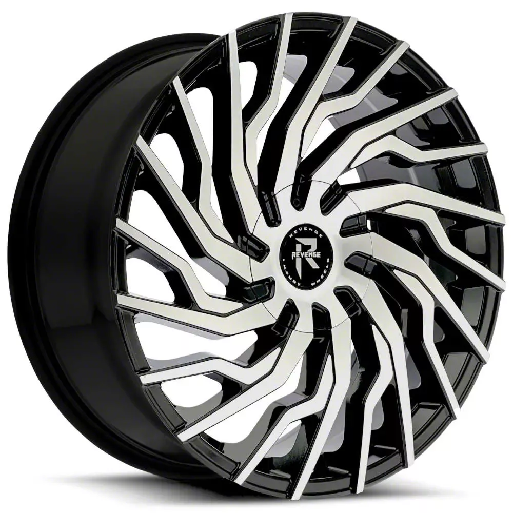 Revenge Luxury Wheels Mustang RL-101 Black Machined Wheel; 20x8.5; 35mm ...