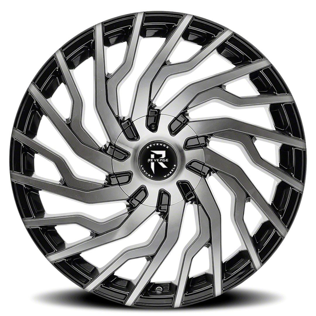 Charger RL-101 Black Machined Wheel; 24x9; 15mm Offset (11-23 RWD ...