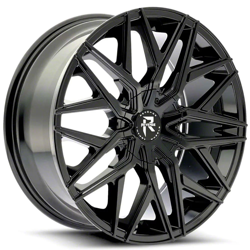 Revenge Luxury Wheels Mach-E RL-104 Gloss Black Wheel; 18x8; 35mm ...