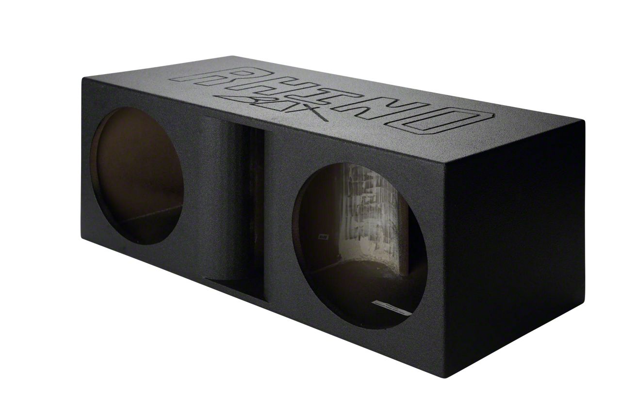 Rhino Box Mustang Dual 15-Inch Horn Ported Subwoofer Box; Poly Coated ...