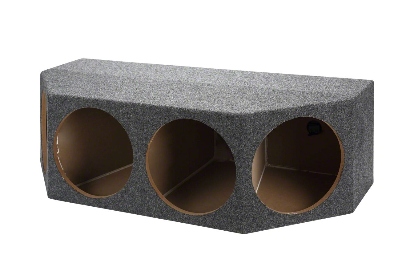 Mustang Quad 12-Inch Front Facing Subwoofer Box; Carpeted (79-93 ...
