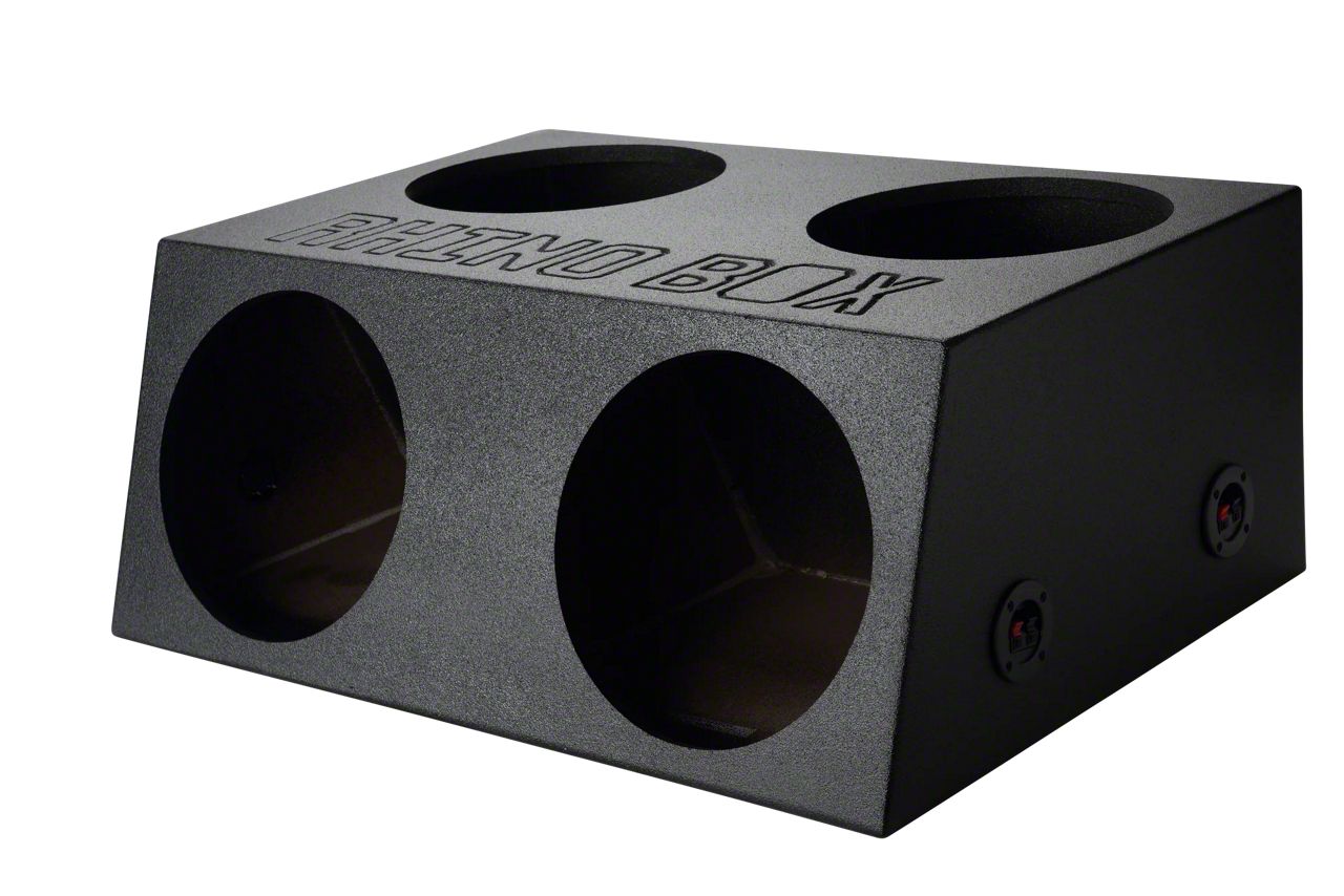 Rhino Box Mustang Quad 12-Inch Subwoofer Box; Poly Coated HB-412 (79-93 ...