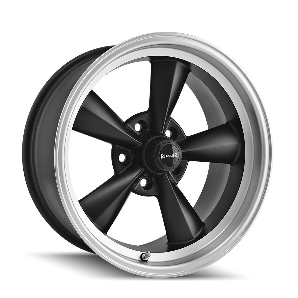 Ridler Mustang 675 Matte Black Machined Wheel; 17x7; 0mm Offset 675 ...
