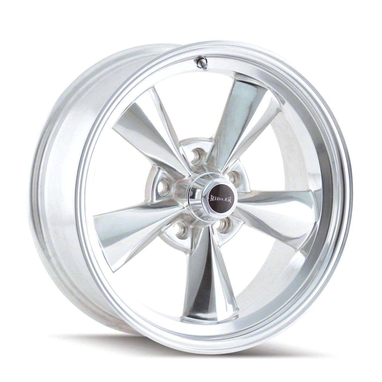 Ridler Mustang 675 Polished Wheel; 17x7; 0mm Offset 675-7765P (15-23 ...