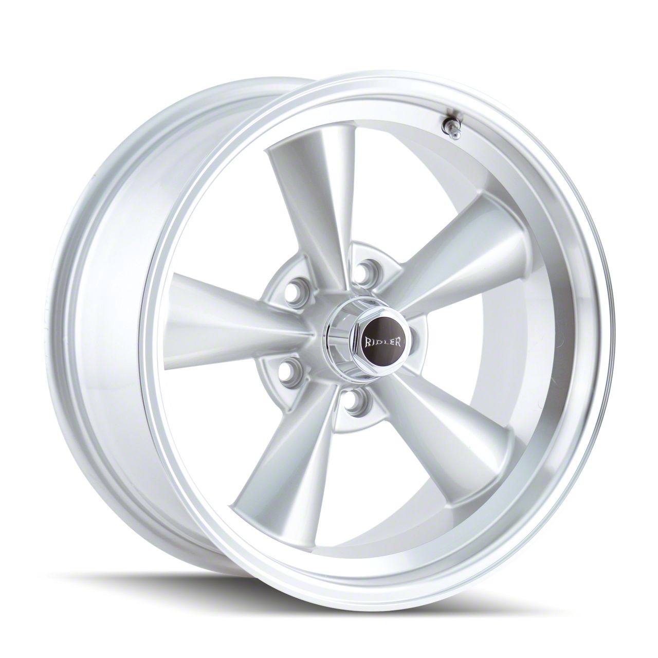 Ridler Mustang 675 Satin Silver Machined Wheel; 17x7; 0mm Offset 675 ...