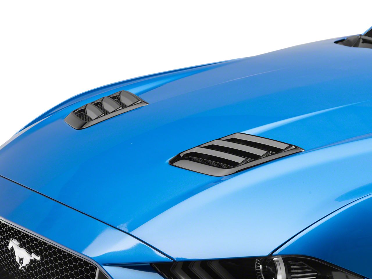 Roush Mustang Hood Heat Extractors; Gloss Black 422325 (18-23 Mustang ...