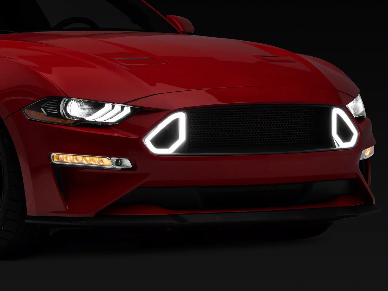 RTR Mustang Grille with LED Accent Vent Lights 403287 (18-23 Mustang GT ...