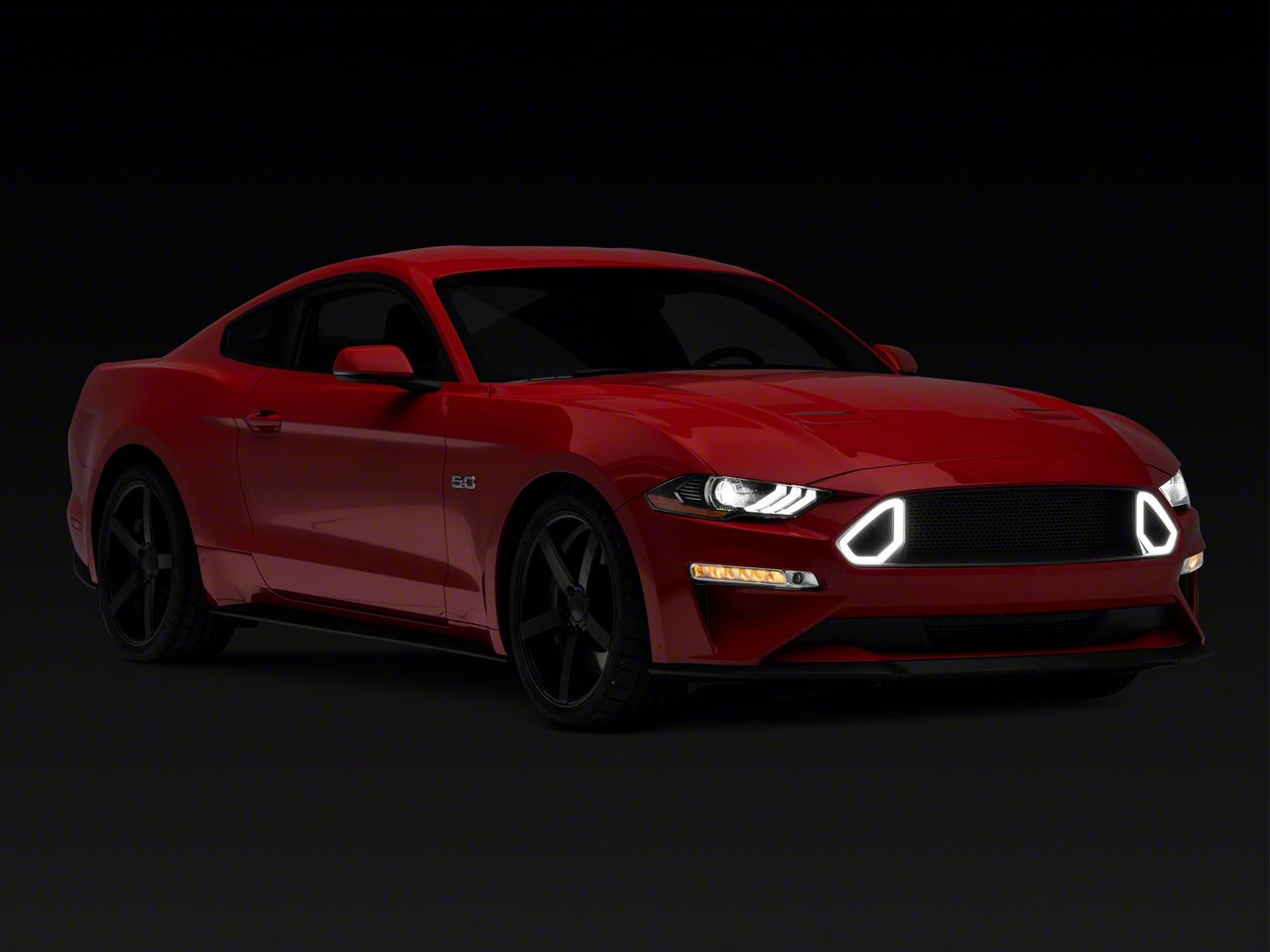 RTR Mustang Grille with LED Accent Vent Lights 403287 (18-23 Mustang GT ...