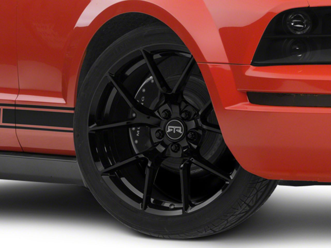RTR Mustang Tech 5 Gloss Black Wheel; 20x9.5; 33mm Offset A236967 (05 ...