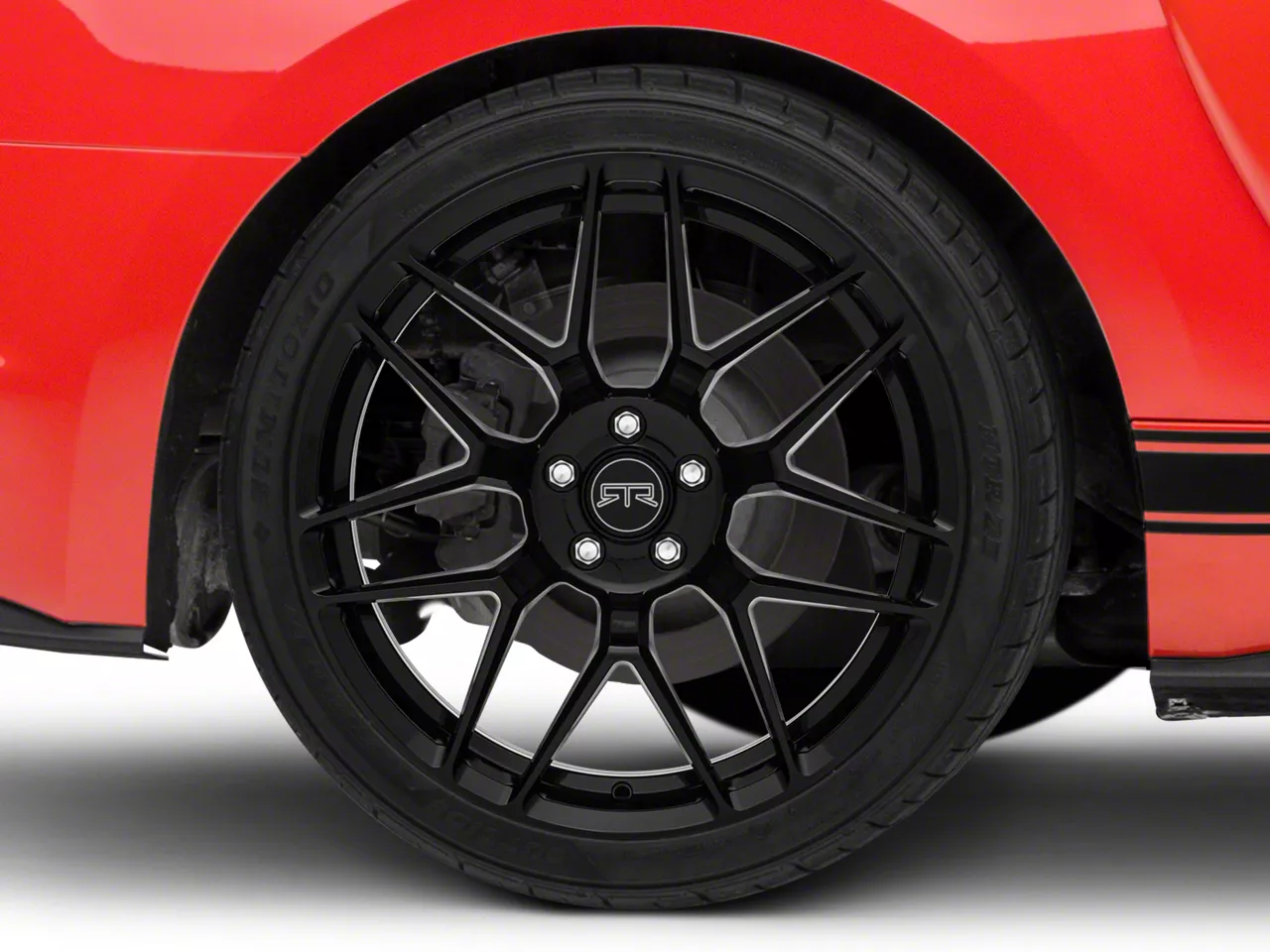 RTR Mustang Tech 7 Gloss Black Wheel; Rear Only; 20x10.5; 45mm Offset ...