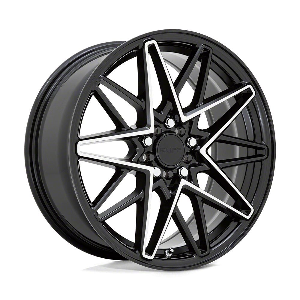 RUFF Mustang Clutch Gloss Black with Machined Face Wheel; 18x8; 38mm ...
