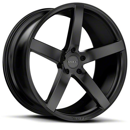 RUFF Mustang R1 Satin Black Wheel; Rear Only; 20x10; 45mm Offset ...