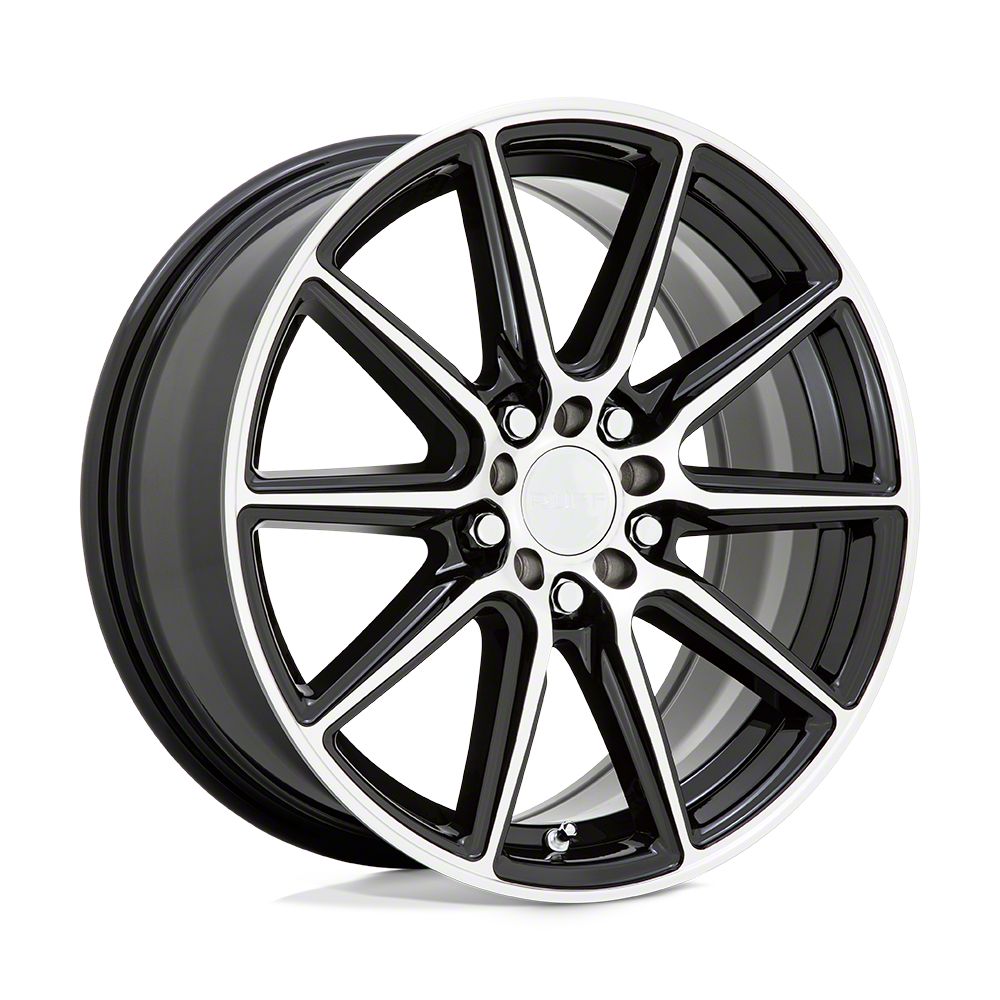 RUFF Mustang Throttle Gloss Black with Machined Face Wheel; 18x8 ...