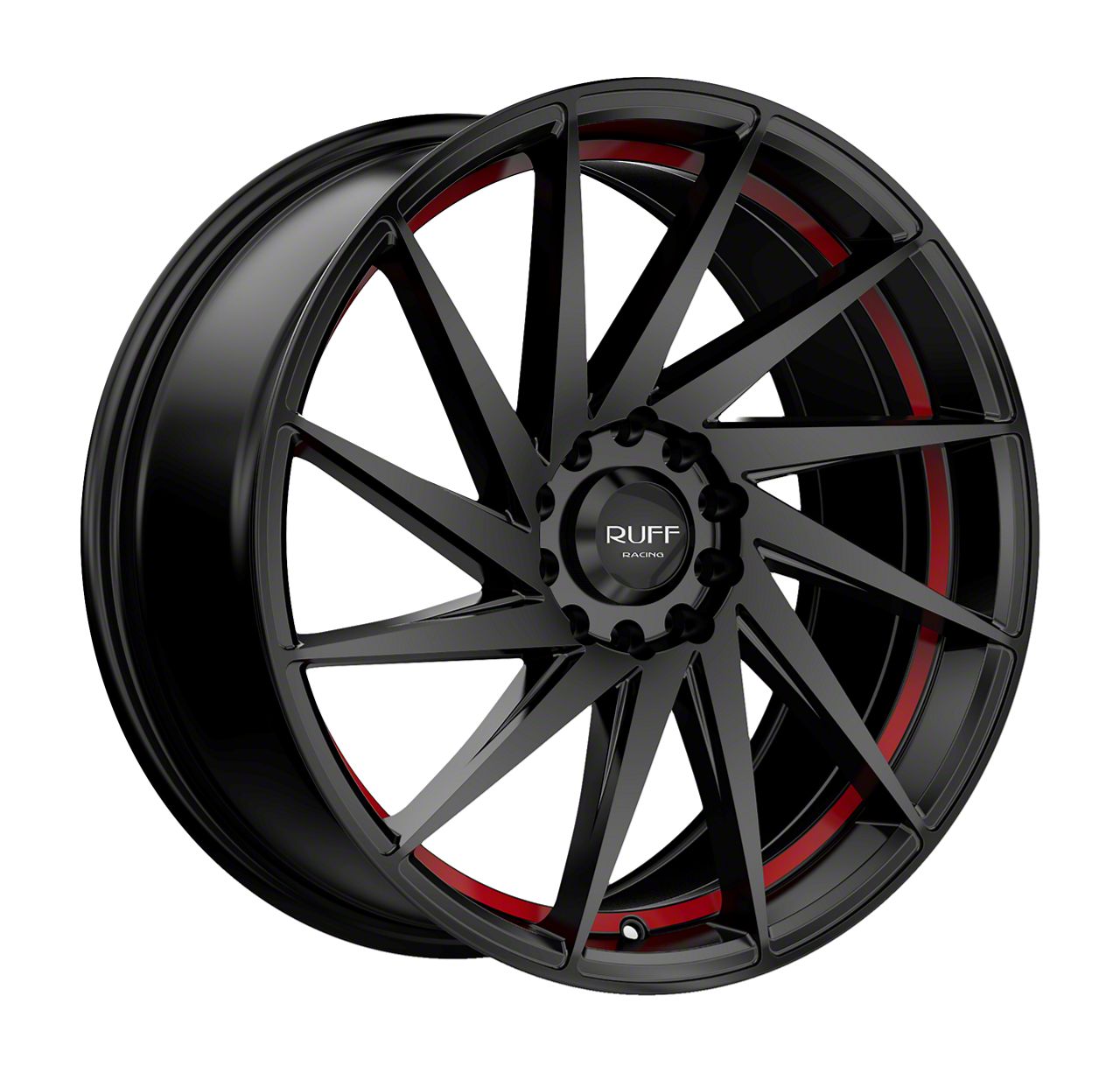 RUFF Mustang R363 Satin Black with Red Pin Wheel; 18x8; 38mm Offset ...