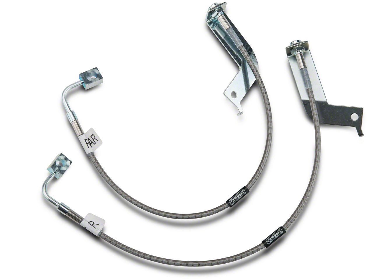 Russell Mustang Stainless Steel Braided Brake Line Kit; Front and Rear ...