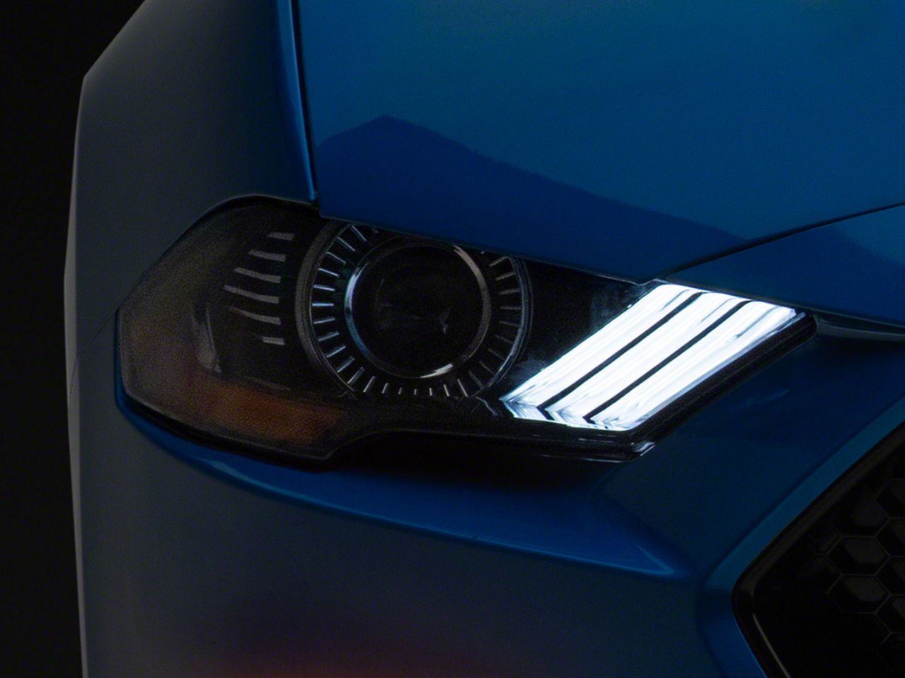 S550 Euros Mustang RGBW Headlights; Black Housing; Clear Lens 1823HDRGB ...