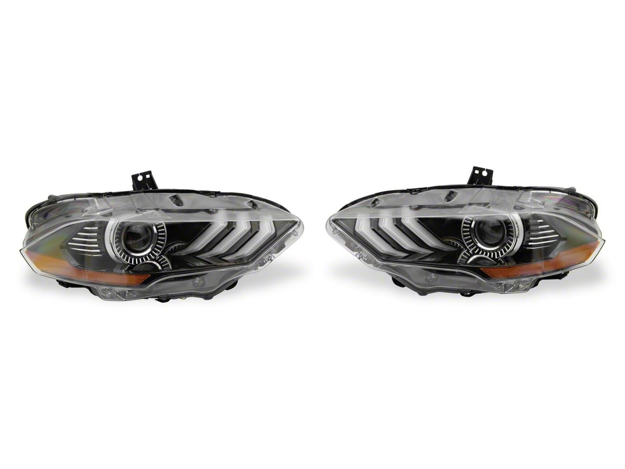 S550 Euros Mustang RGBW Headlights; Black Housing; Clear Lens 1823HDRGB ...