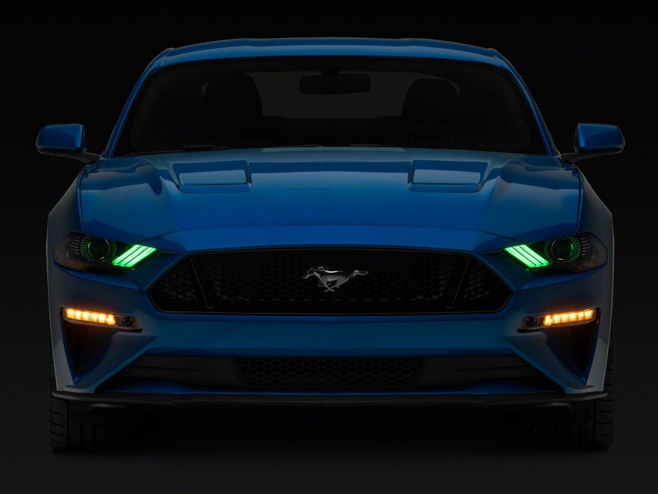 S550 Euros Mustang RGBW Headlights; Black Housing; Clear Lens 1823HDRGB ...