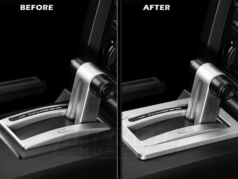 Modern Billet Mustang Shifter Bezel; Satin 41237 (05-09 Mustang w ...