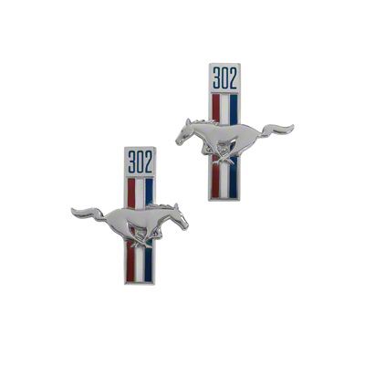 Scott Drake Mustang 302 Running Horse Fender Emblems C8ZZ-16228-9-SK ...