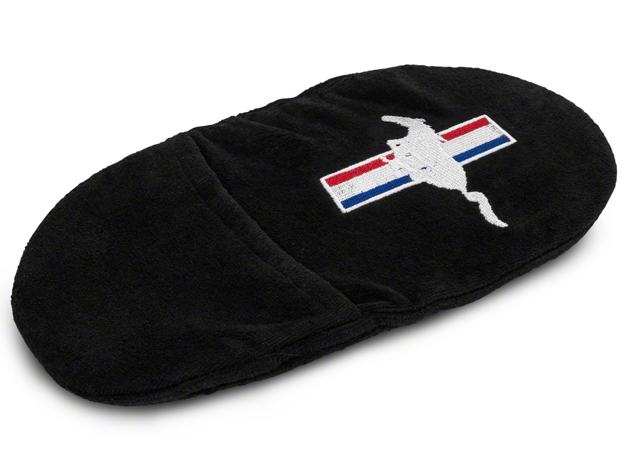 Mustang Center Console Cover with Running Pony Logo; Black (94-04 ...