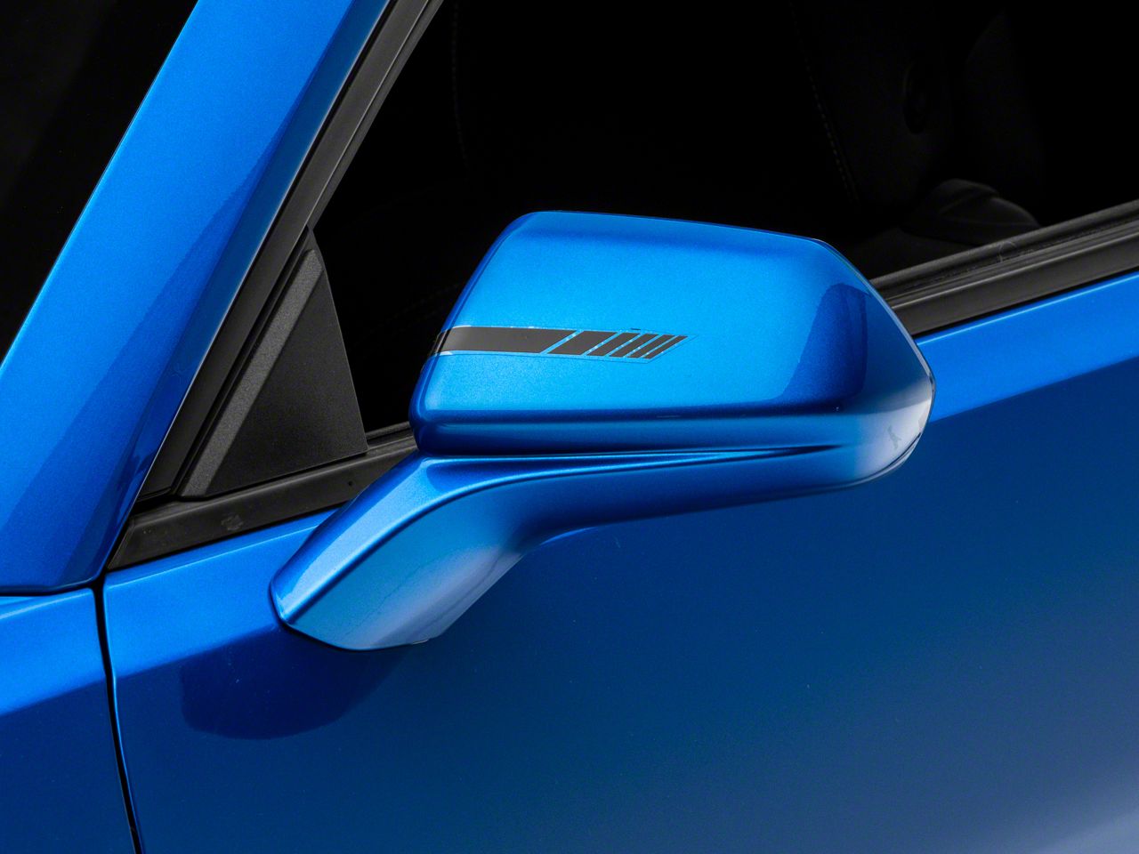SEC10 Camaro Side Mirror Hash Stripes; Gloss Black 430329 (Universal ...